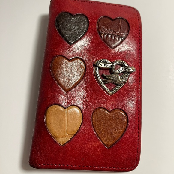Brighton | Bags | Vintage Red High Quality Brighten Leather Heart ...